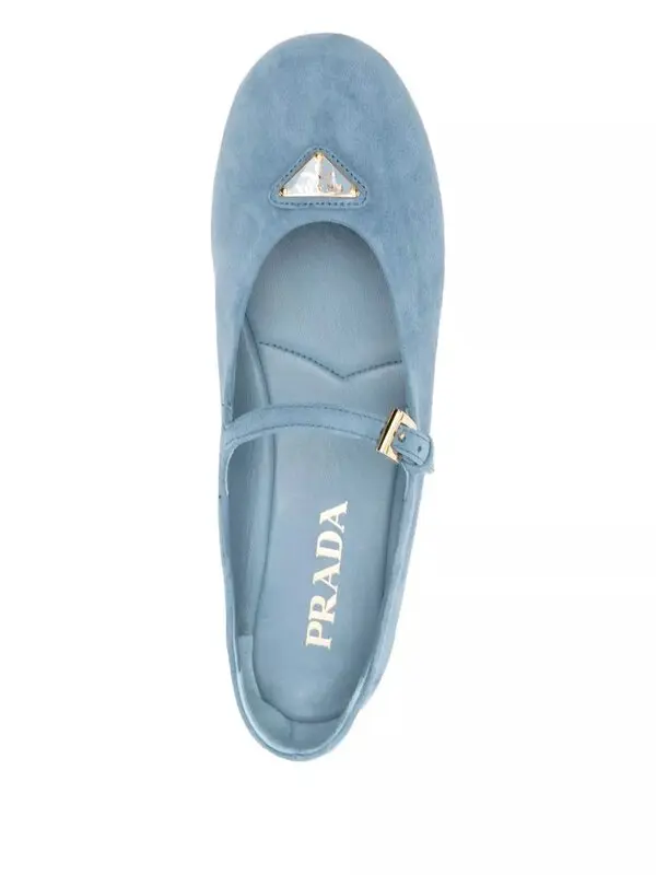 Prada Logo Plaque Ballerina Flats