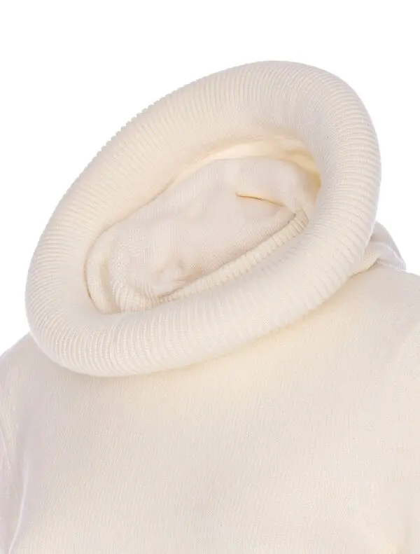 Alaïa Sculptural Hood Ribbed Knit Jumper