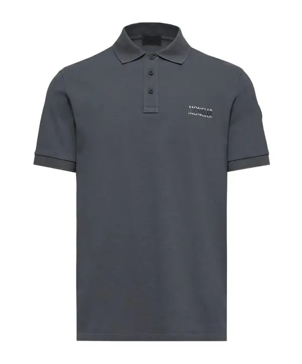Moncler Logo Patch Short-sleeve Polo Shirt - Dark Gray