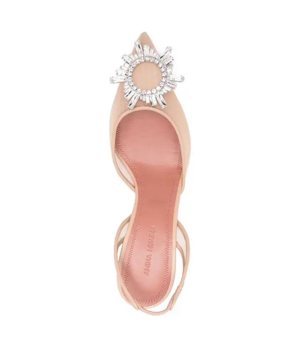Amina Muaddi Open-back Embellished High-heeled Sandals