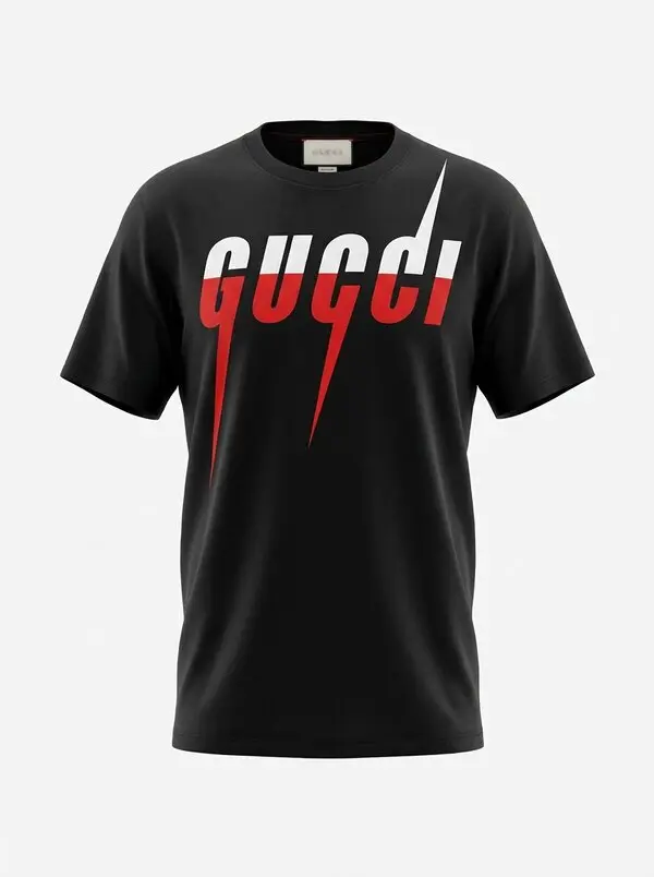 Gucci Logo Blade Printed Crewneck T-shirt