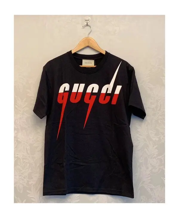 Gucci Logo Blade Printed Crewneck T-shirt