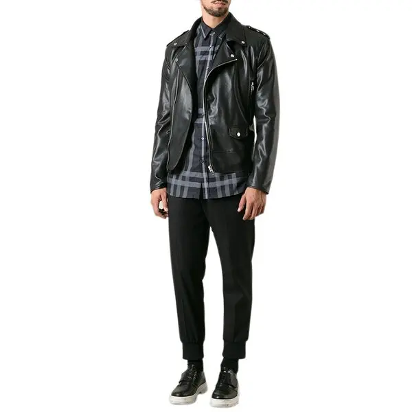 Burberry Checkered Detail Shirt - Black