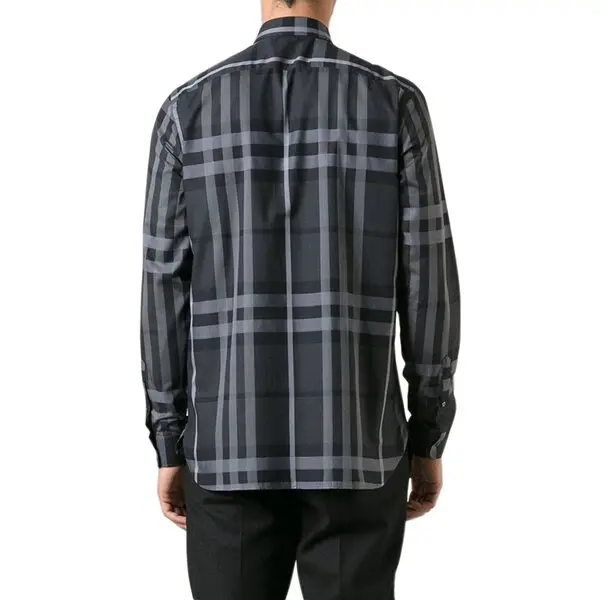 Burberry Checkered Detail Shirt - Black