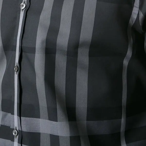 Burberry Checkered Detail Shirt - Black