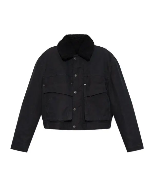 Dsquared2 Cropped Buttoned Jacket With Metal Trims - Black
