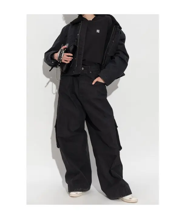 Dsquared2 Cropped Buttoned Jacket With Metal Trims - Black