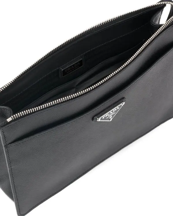 Prada Saffiano Leather Clutch - Black