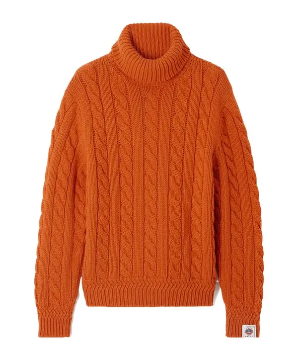 Bally Cable-knit Wool Turtleneck Sweater