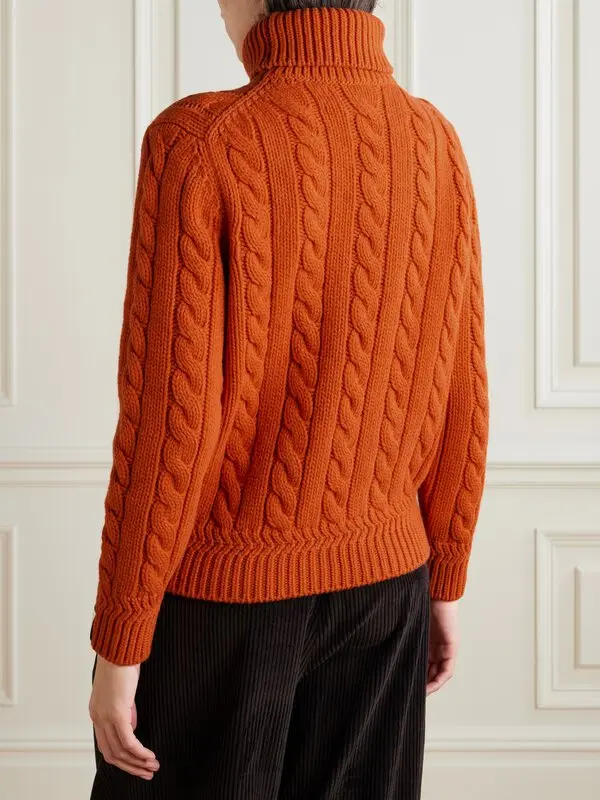 Bally Cable-knit Wool Turtleneck Sweater