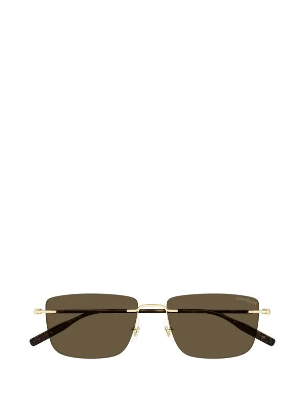 Montblanc Rectangle Rimless Sunglasses - Brown