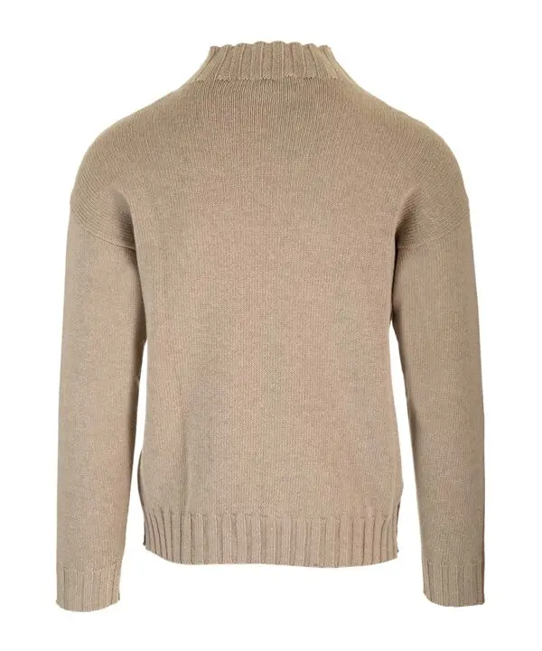 Tagliatore High-neck Wool Jumper - Brown