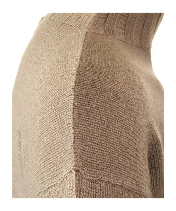Tagliatore High-neck Wool Jumper - Brown