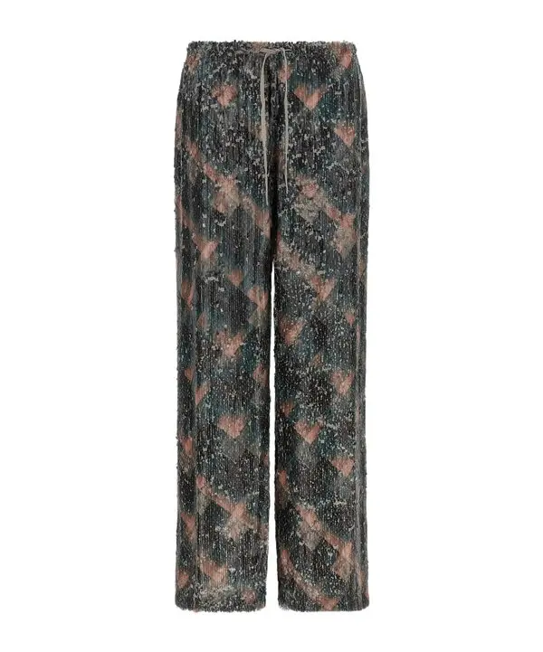 Dries Van Noten Wide-leg Sequin Pants - Black