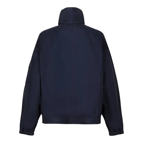 Moncler Logo Patch Zip-up Jacket - Navy Blue