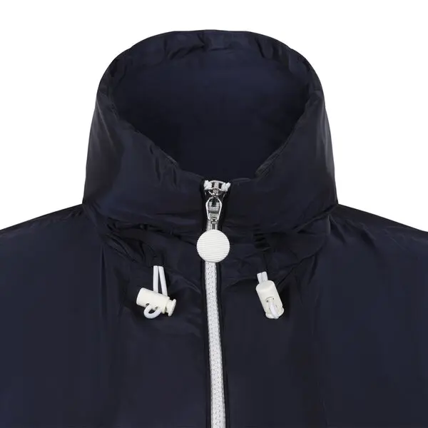 Moncler Logo Patch Zip-up Jacket - Navy Blue