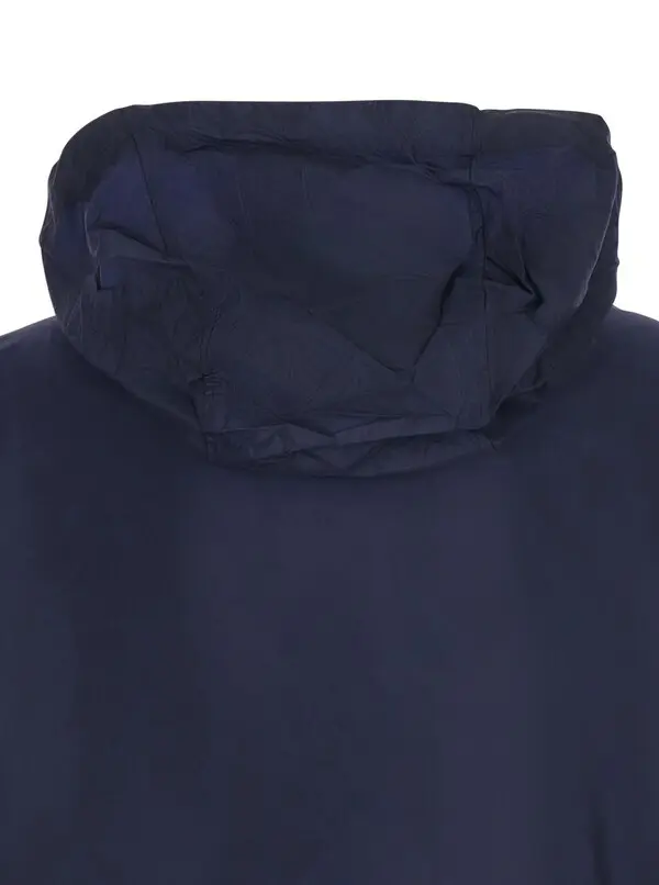 Moncler Logo Patch Zip-up Jacket - Navy Blue