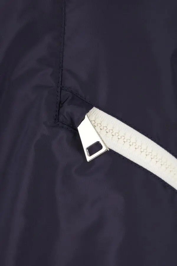 Moncler Logo Patch Zip-up Jacket - Navy Blue