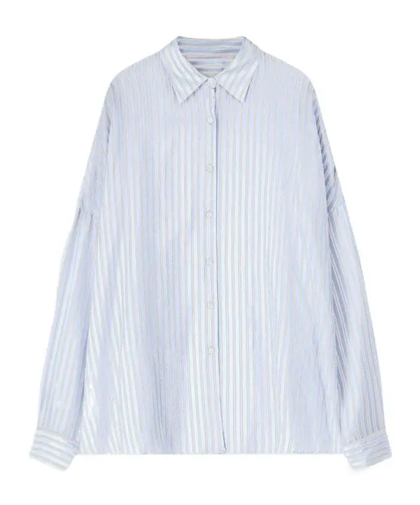 Dries Van Noten Striped Button Shirt - Light Blue