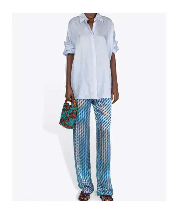 Dries Van Noten Striped Button Shirt - Light Blue