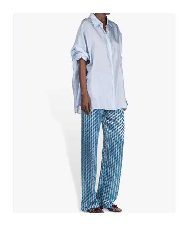 Dries Van Noten Striped Button Shirt - Light Blue
