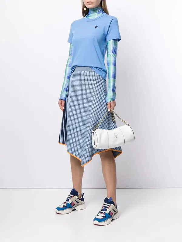 Play Comme Des Garcon Cotton T-shirt With Embroidered Logo - Blue
