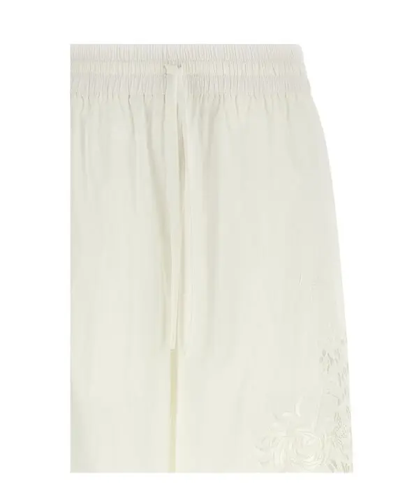 P.a.r.o.s.h Ninja Wide-leg Pants With Embroidered Sides - White