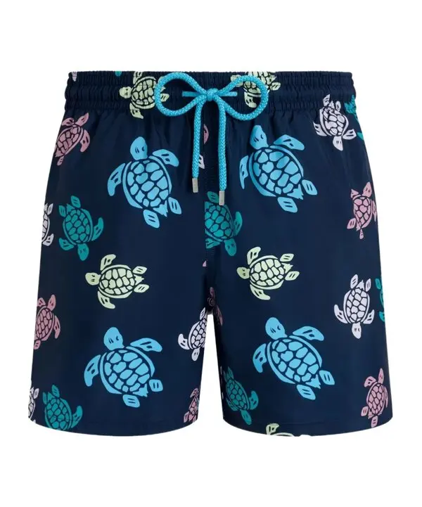 Vilebrequin Turtle-print Drawstring Swim Shorts - Navy Blue