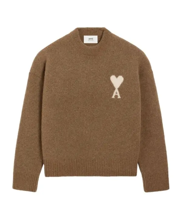 AMI Paris De Coeur Sweater - Brown