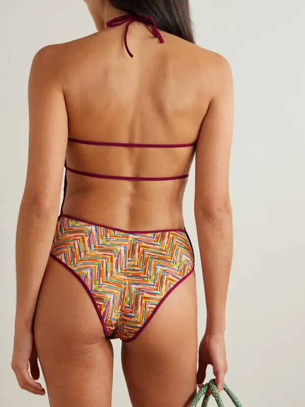 Missoni Zigzag Halterneck One-piece Swimsuit - Multi-color