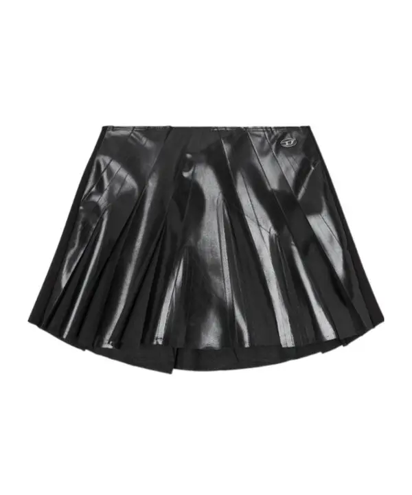 DIESEL® Pleated Logo Plaque Skirt