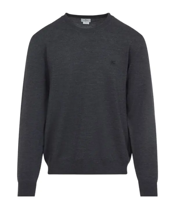 Etro Pegasus Embroidered Crew-neck Sweater - Black