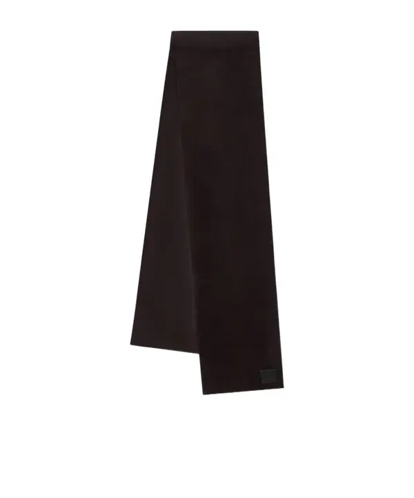 ANINE BING Ava Logo Patch Scarf - Black