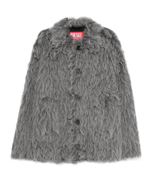 DIESEL® Faux Fur Lapel Collar Jacket - Gray