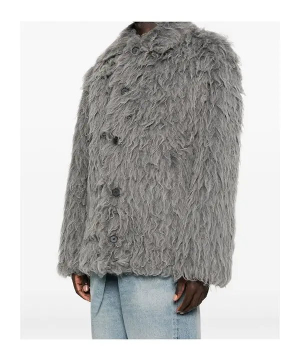 DIESEL® Faux Fur Lapel Collar Jacket - Gray