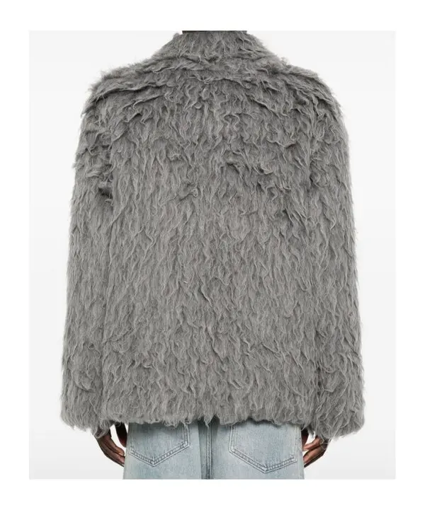 DIESEL® Faux Fur Lapel Collar Jacket - Gray