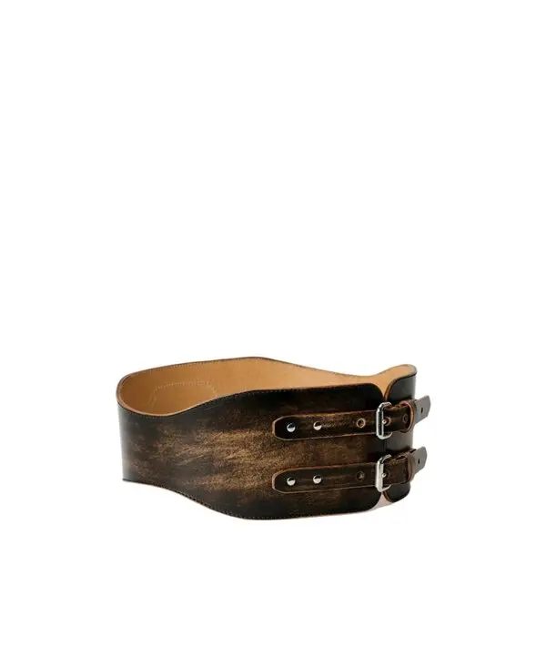Our Legacy Distressed Leather Double Buckle Belt