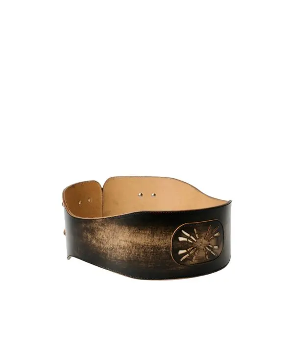 Our Legacy Distressed Leather Double Buckle Belt