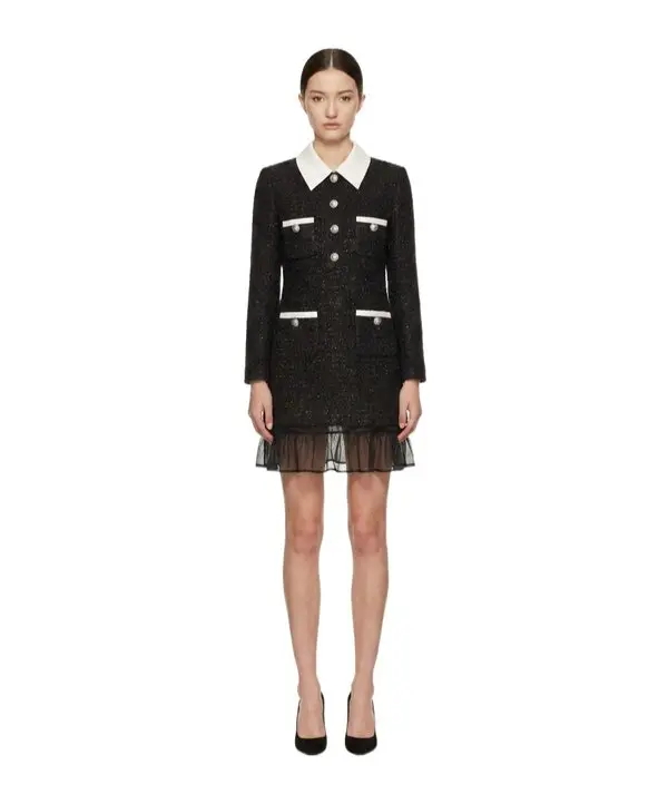 Marissa Chiara Long Sleeve Dress With Patch Pockets And Zipper Closure