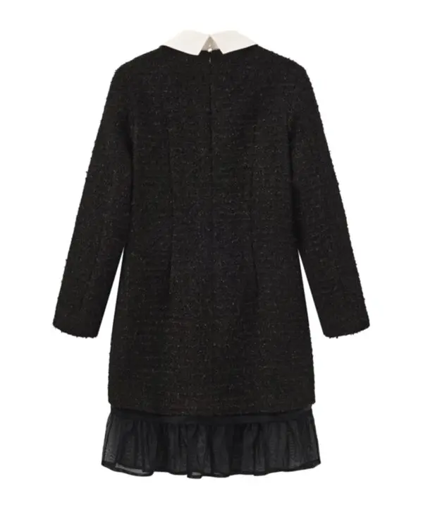 Marissa Chiara Long Sleeve Dress With Patch Pockets And Zipper Closure