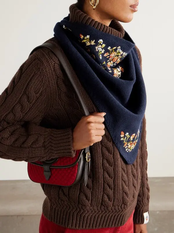 Bally Embroidered Wool Scarf