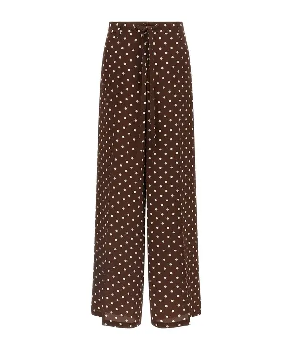 P.a.r.o.s.h Sbillo Wide-leg Polka-dot Pants - Brown