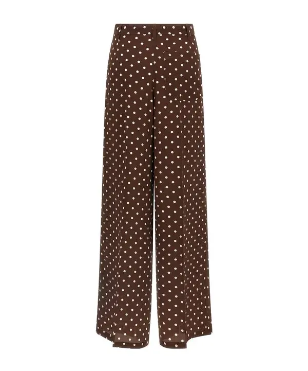 P.a.r.o.s.h Wide-leg Polka Dot Pants - Brown