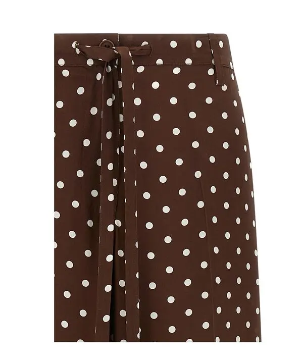 P.a.r.o.s.h Wide-leg Polka Dot Pants - Brown