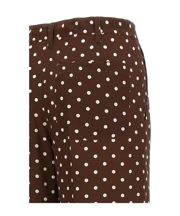 P.a.r.o.s.h Wide-leg Polka Dot Pants - Brown