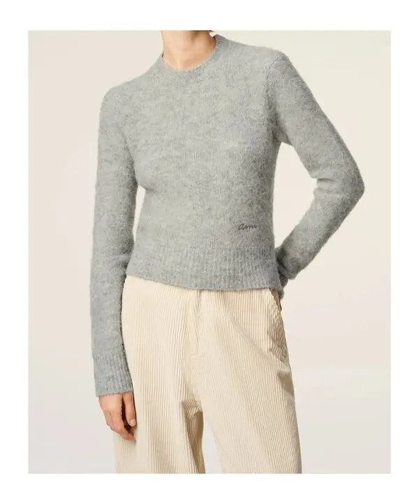 Ami Logo Embroidered Crew Neck Sweater