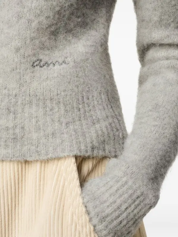 AMI Paris Logo Embroidered Crew Neck Sweater