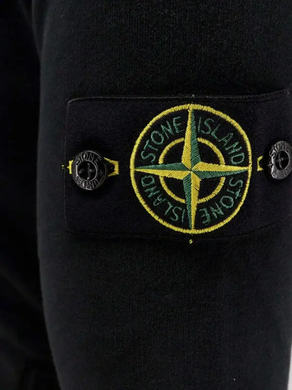 Stone Island Drawstring Hooded Sweater - Black