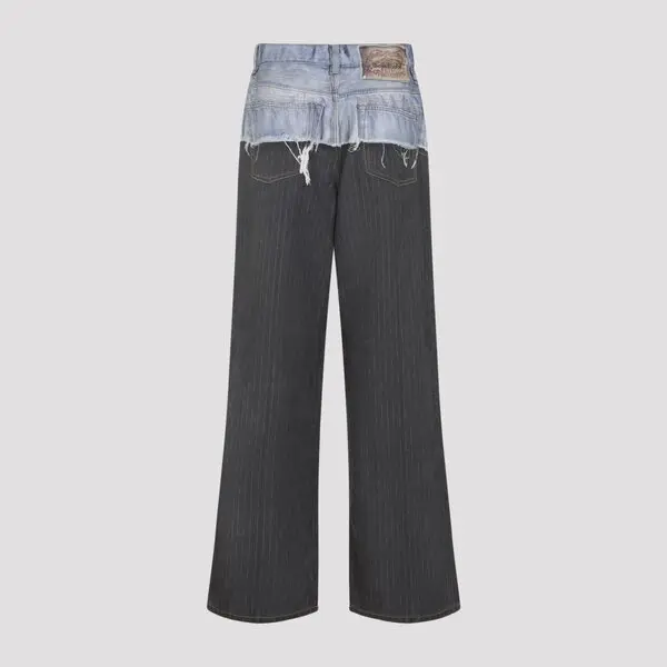 Acne Studios Pinstripe Overlay Wide-leg Jeans