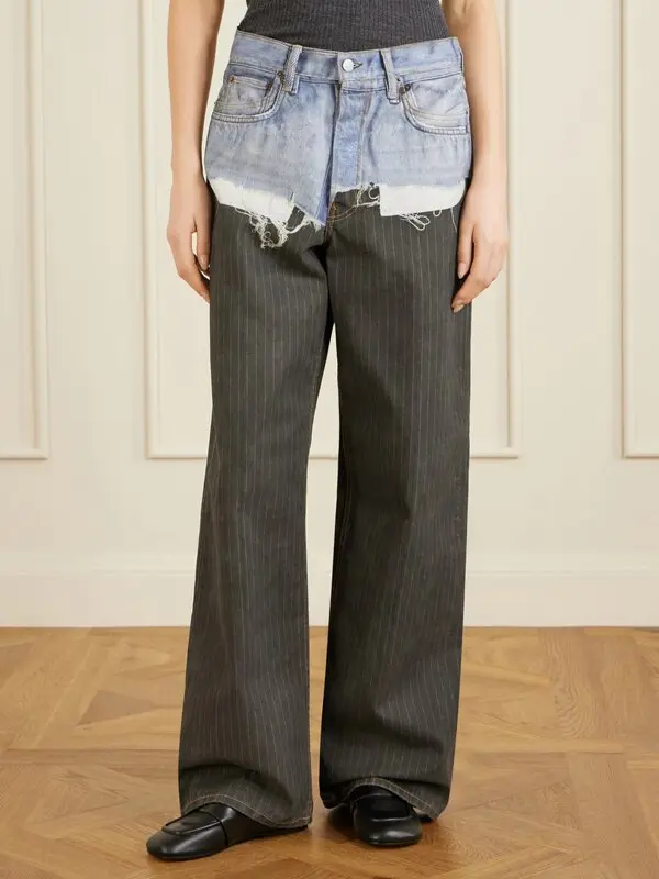 Acne Studios Pinstripe Overlay Wide-leg Jeans
